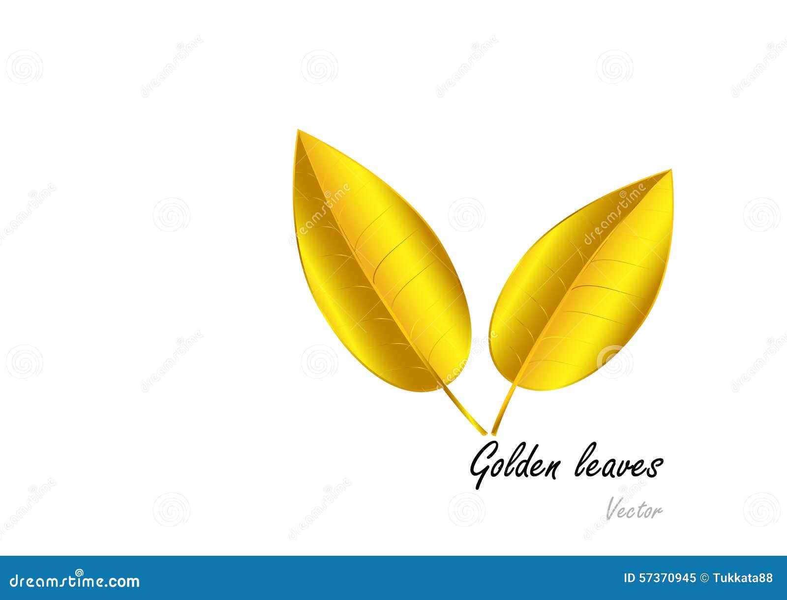 Golden Leaves on White Background.Vector Illustration Stock Vector ...