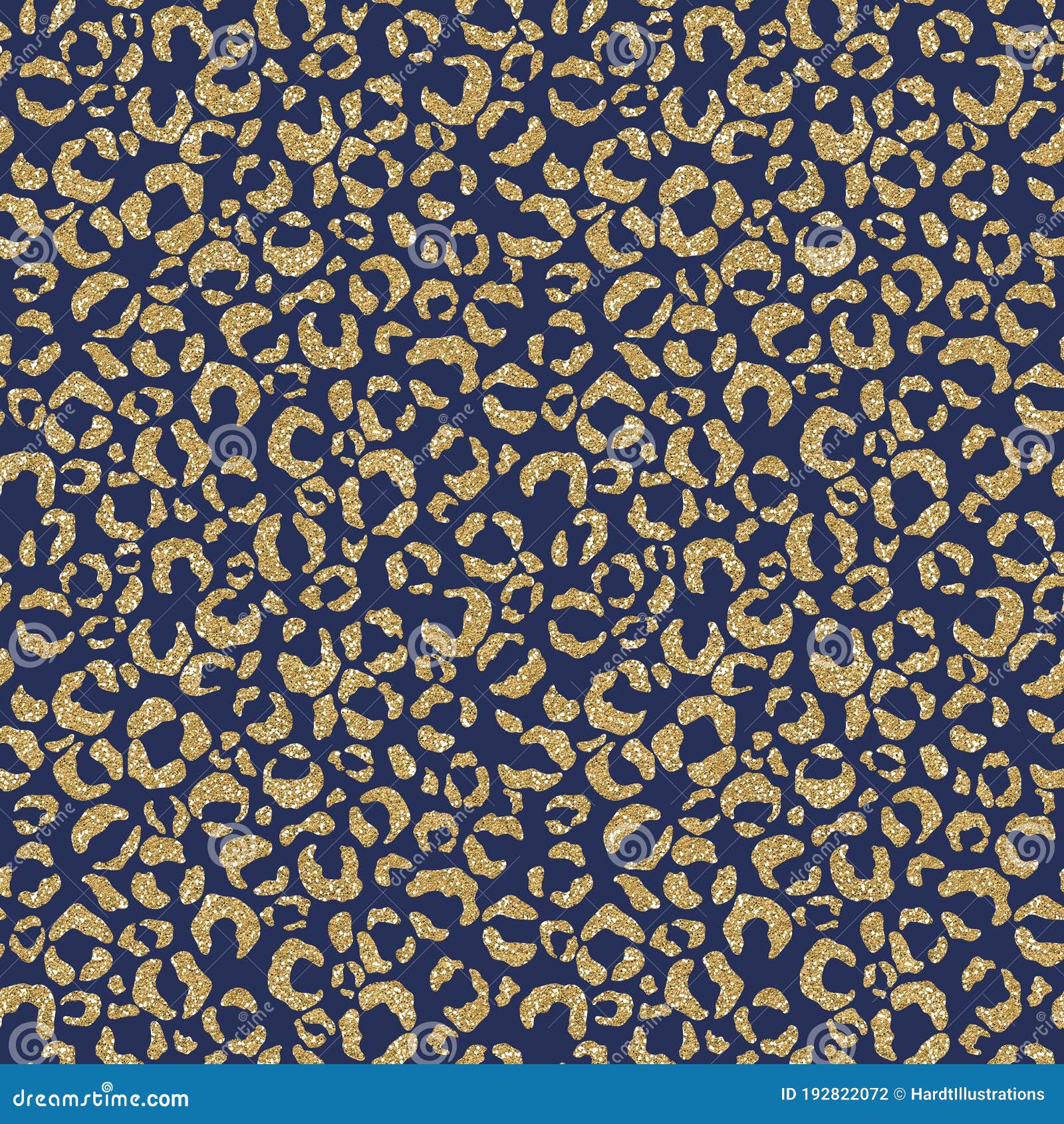 Golden Leopard Print Seamless Pattern Stock Illustration - Illustration ...