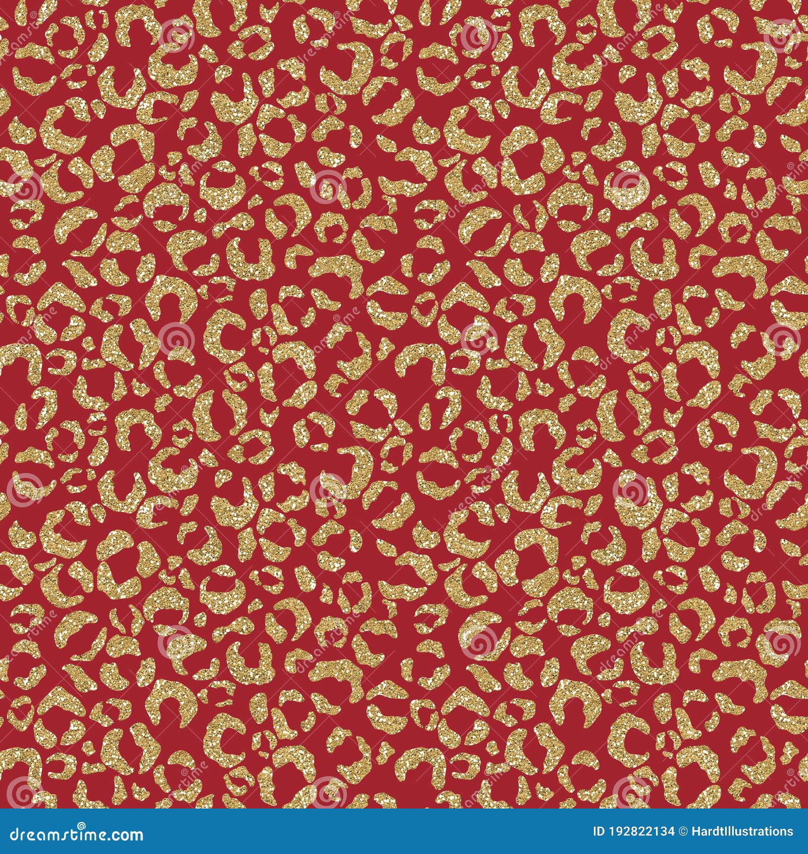 Golden Leopard Print Seamless Pattern Stock Illustration - Illustration ...