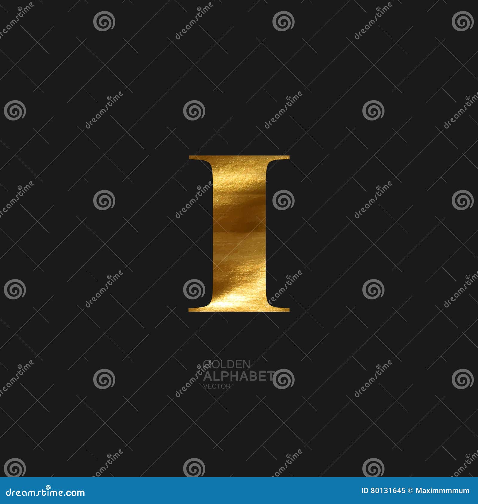 Golden letter I stock vector. Illustration of luxury - 80131645