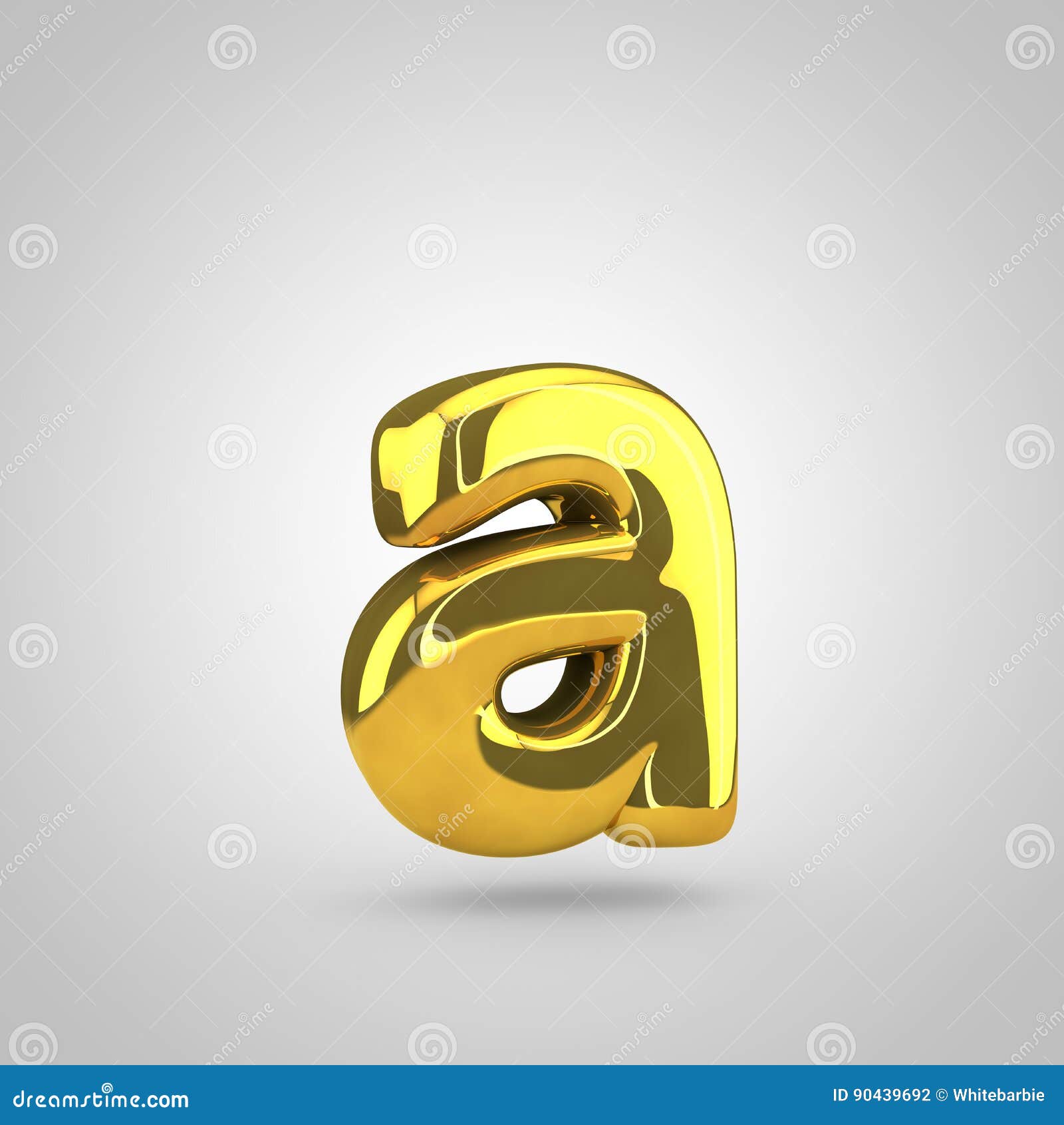 Golden Letter a Lowercase on White Background Stock Illustration ...