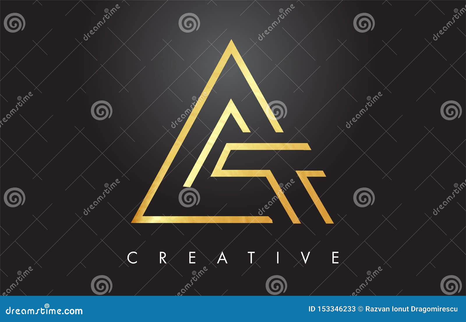 A Golden Letter Monogram Design Logo. Gold Letter a Icon Logo Vector ...