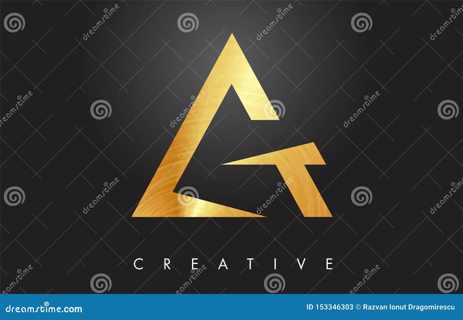A Golden Letter Monogram Design Logo. Gold Letter a Icon Logo Vector ...