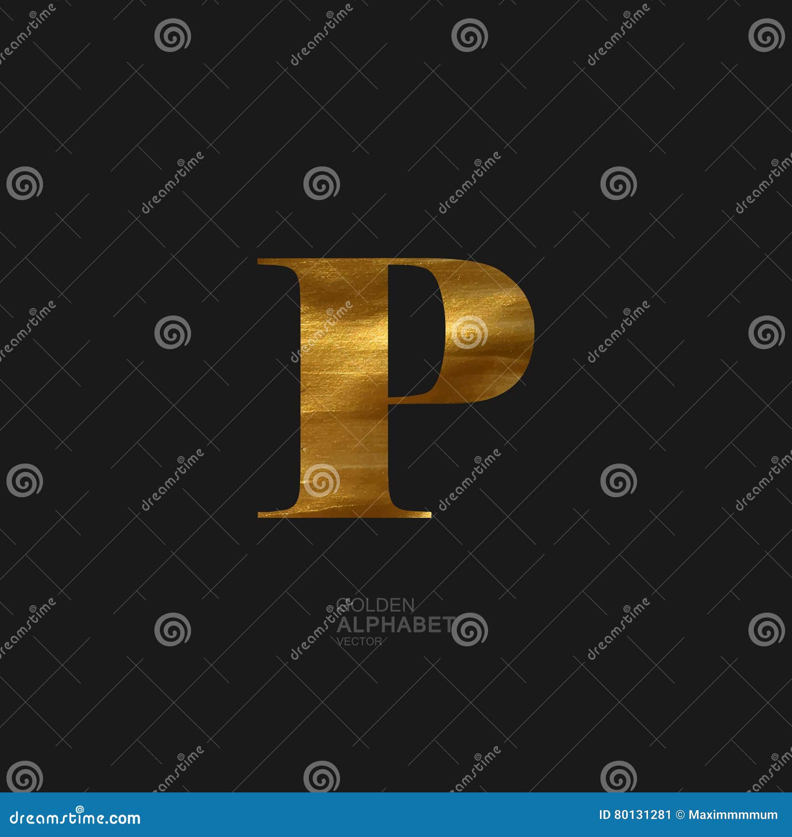 Golden letter P stock vector. Illustration of education - 80131281