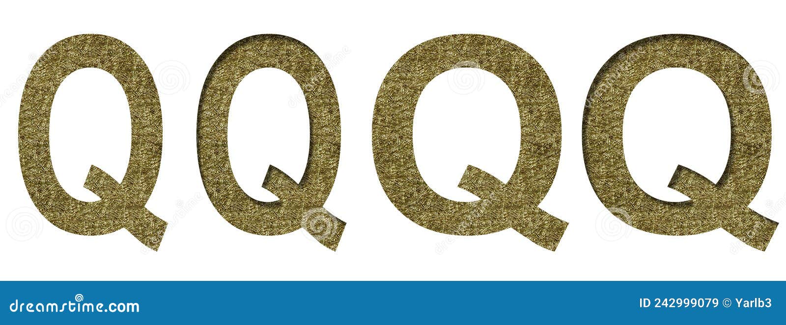 Golden Letter Q Cut Out Of White Paper On The Backdrop Of A Pattern Of