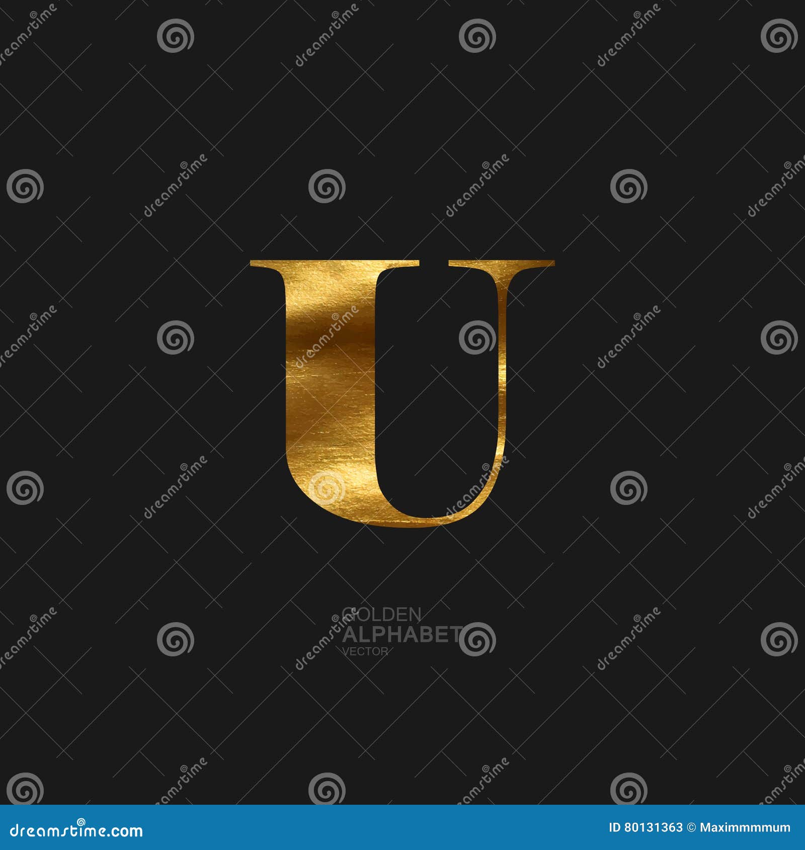 Golden letter U stock vector. Illustration of golden - 80131363