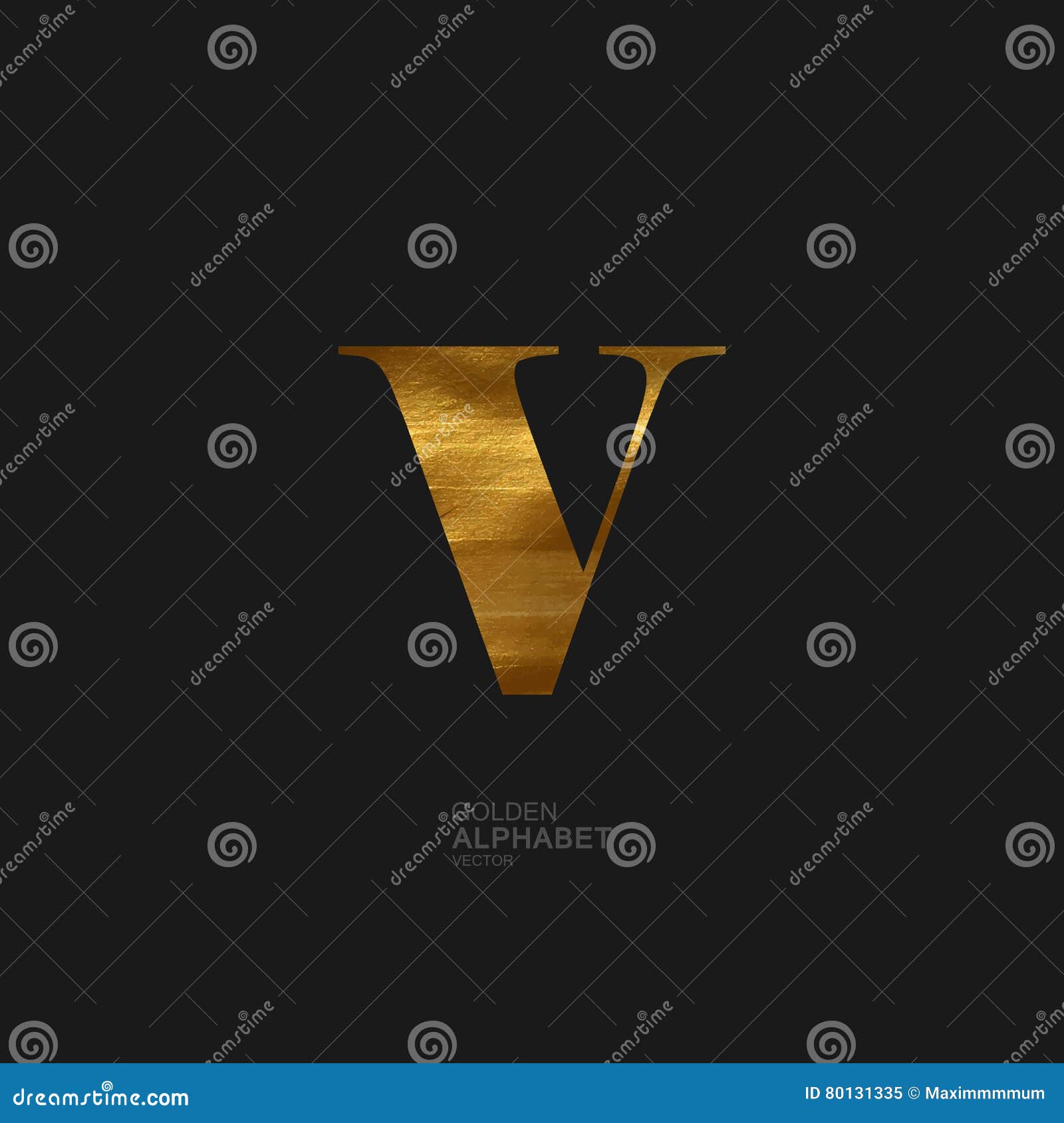 Golden letter V stock vector. Illustration of letter - 80131335