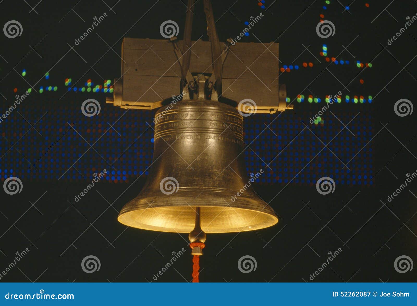 Golden Liberty Bell at Night, Washington DC Stock Illustration ...