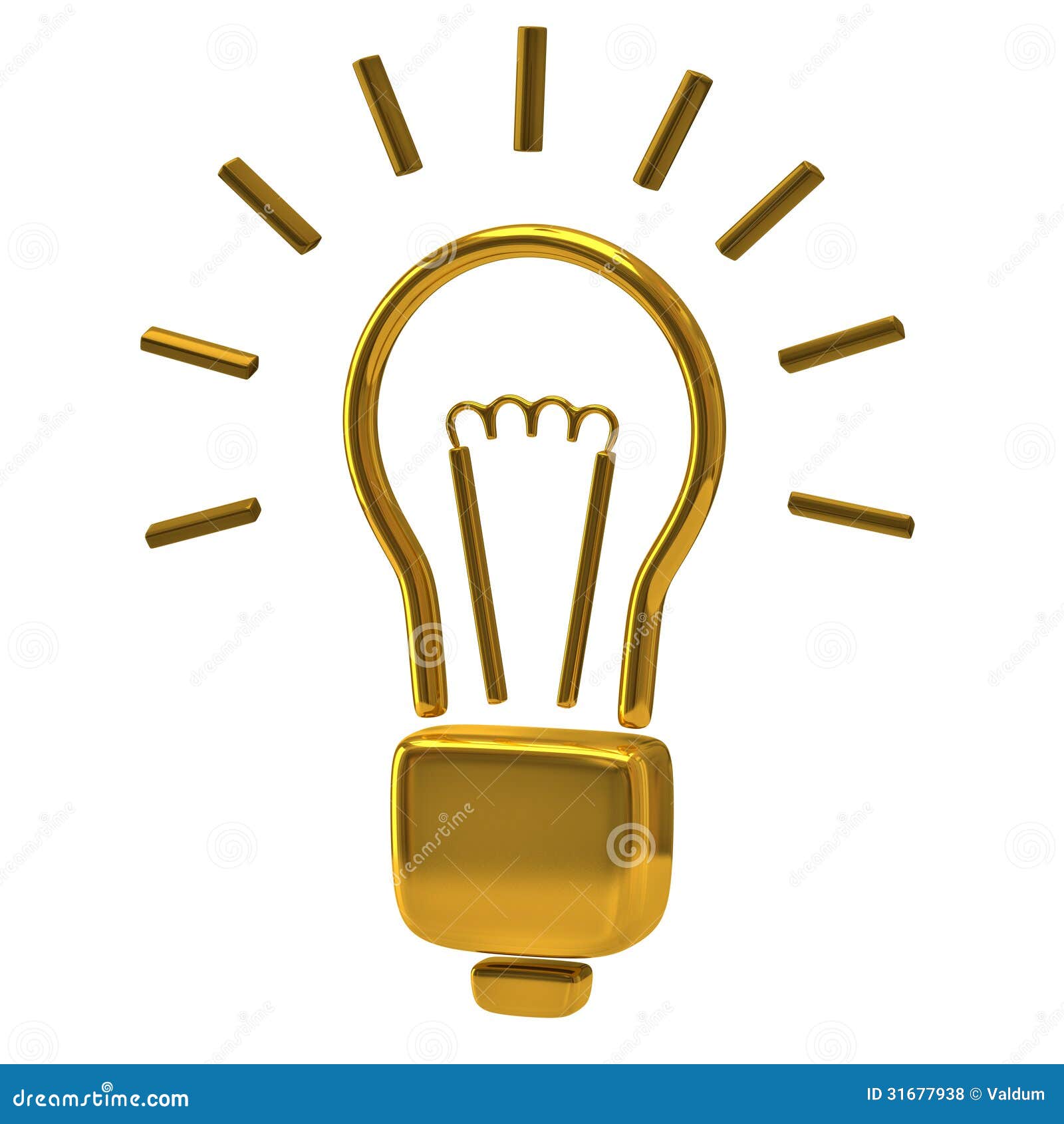 Golden light bulb icon stock illustration. Illustration of equipment ...