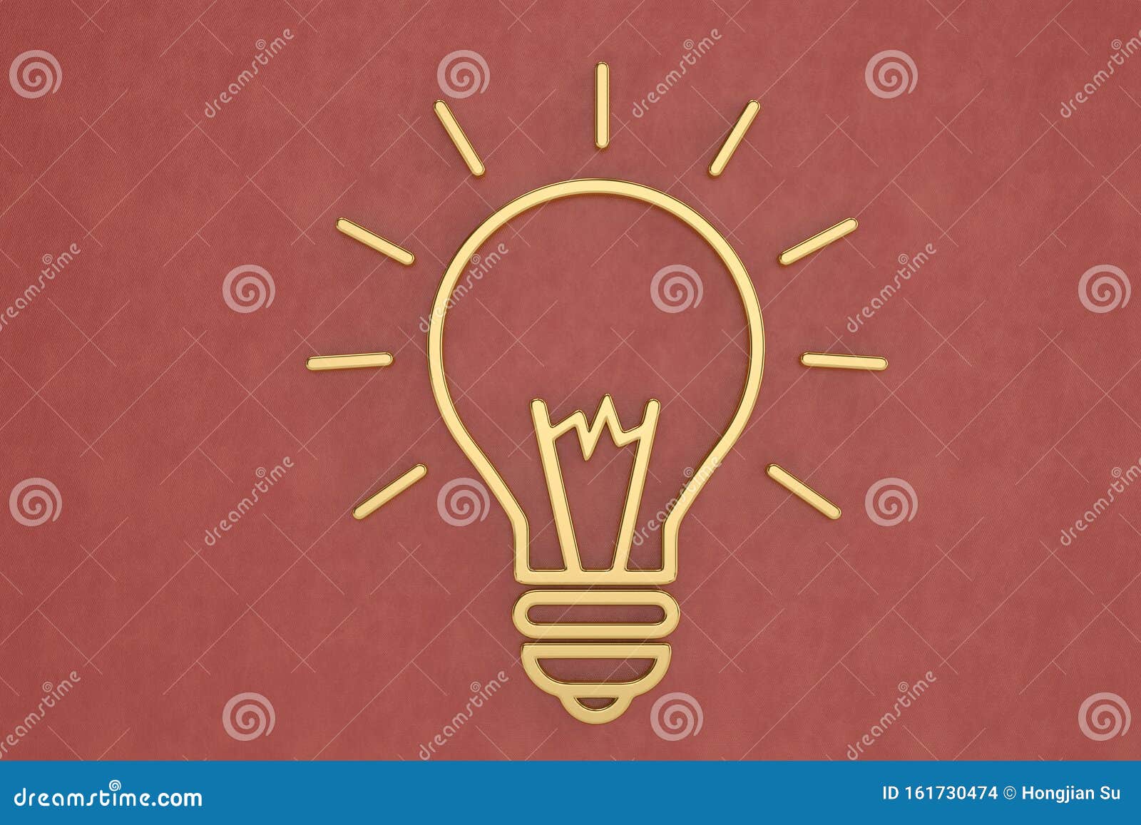 Golden Light Bulb Icon Isolated on White Background. 3d Illustration ...