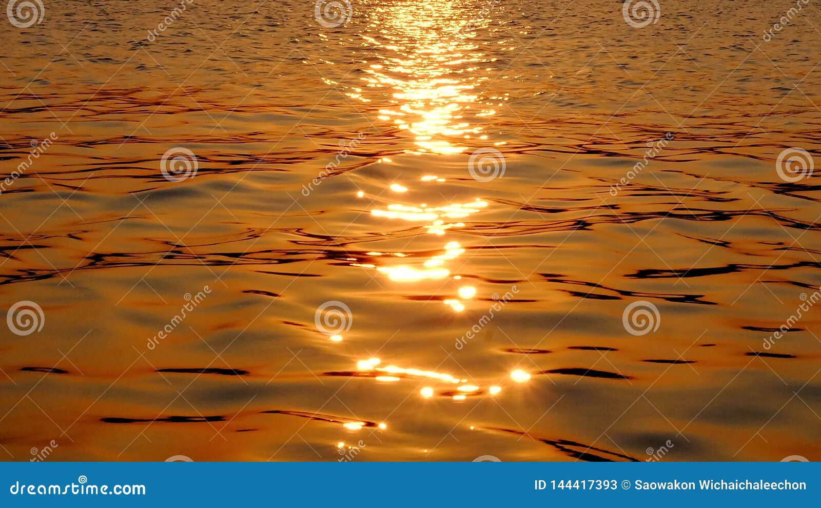 Sun Light on River Surface with Reflection and Water Wave Stock Image ...