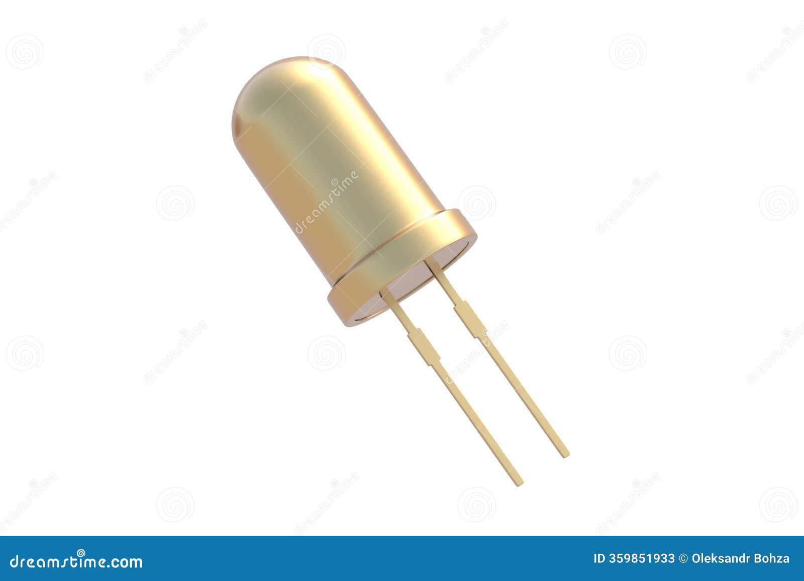 Golden Light Diode Isolated on White Background Stock Illustration ...