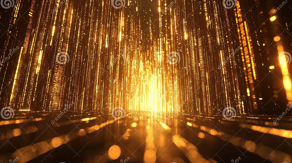 Golden Light Display Abstract Visuals Digital Environment Dynamic ...