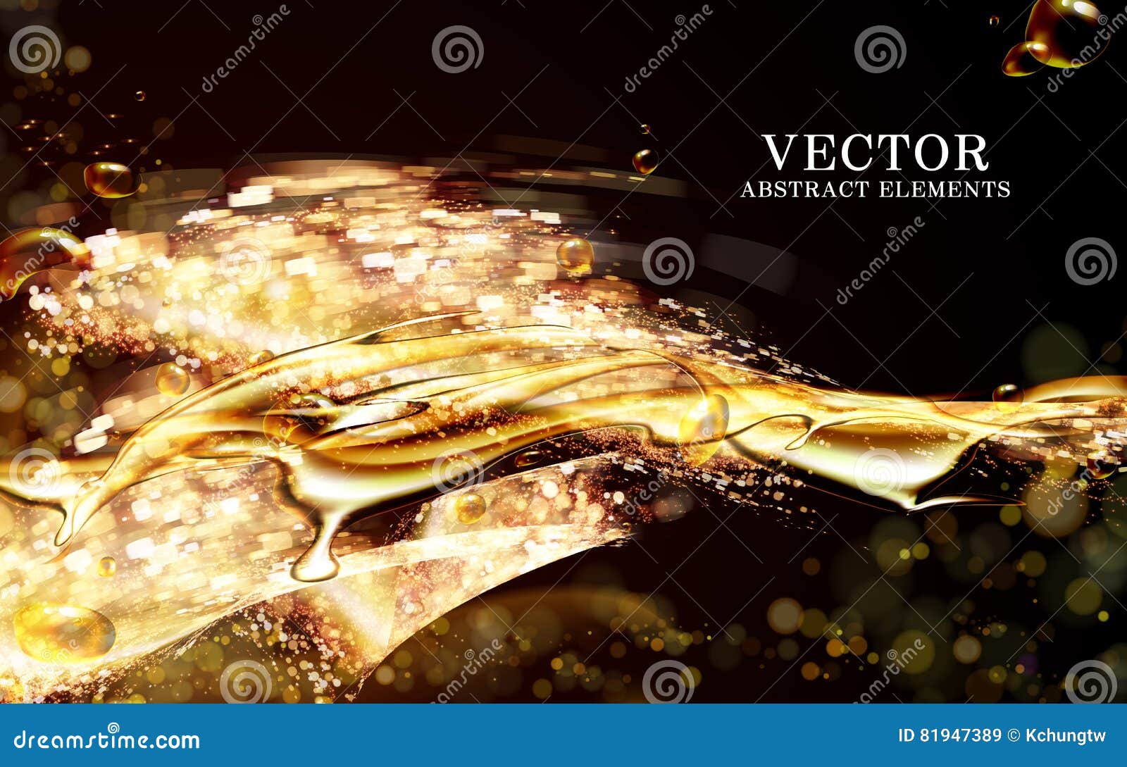 Golden light elements stock vector. Illustration of effect - 81947389