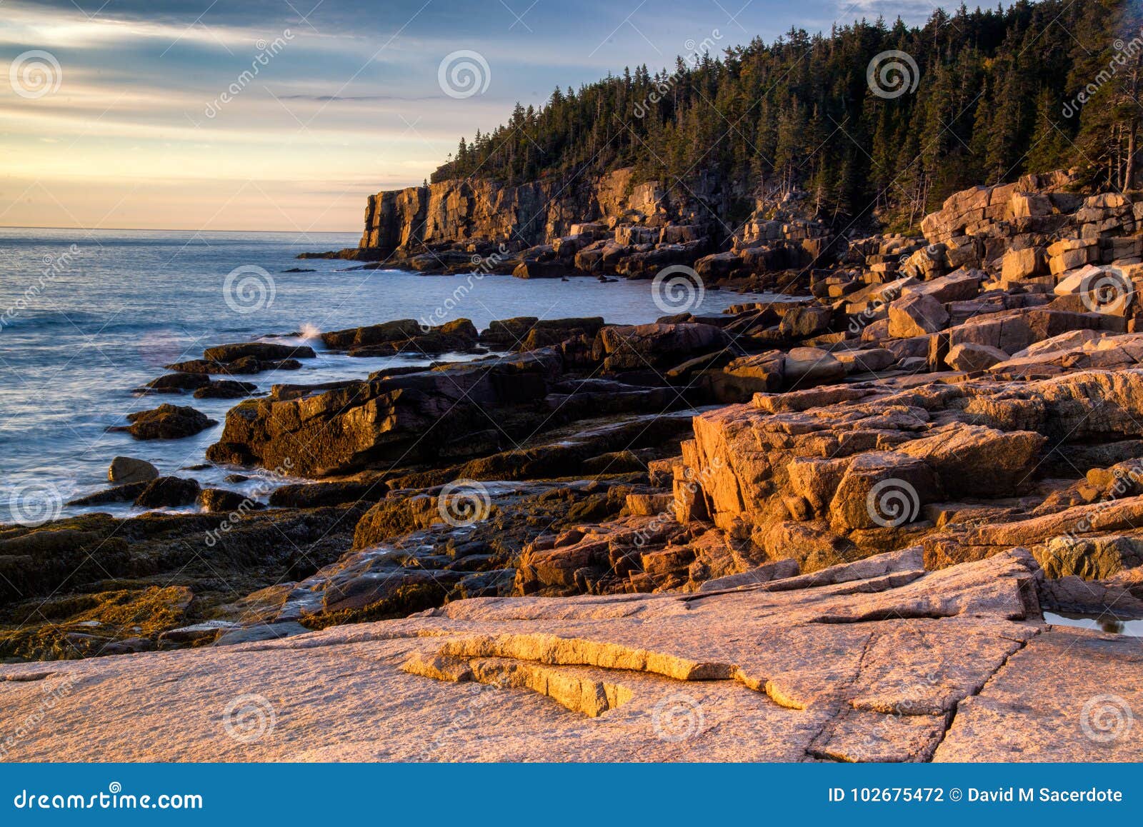 Golden Light at Otter Point Stock Photo - Image of beautiful, bouys ...