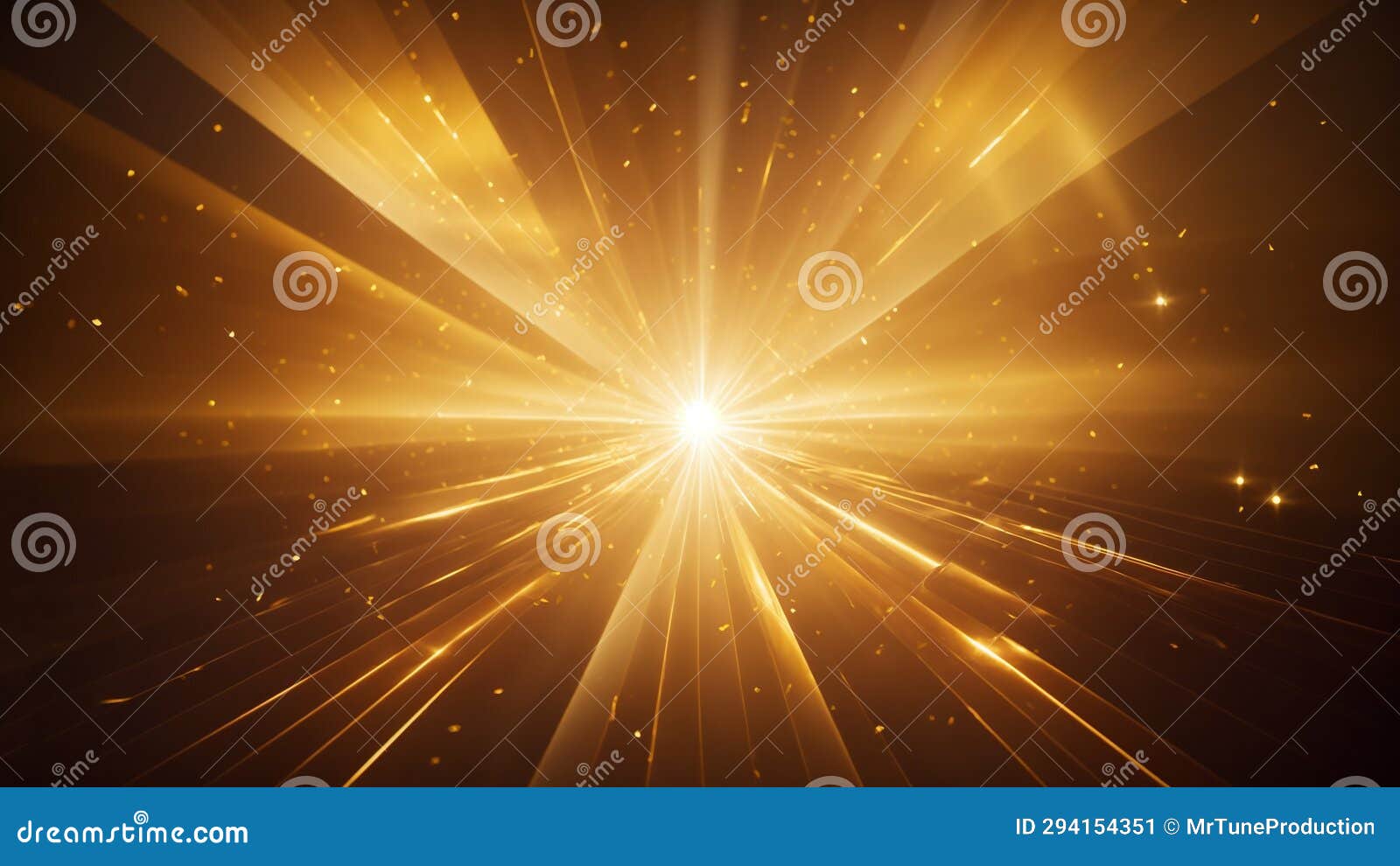 Golden Light Rays Effect with Geometric Shapes Stock Illustration ...