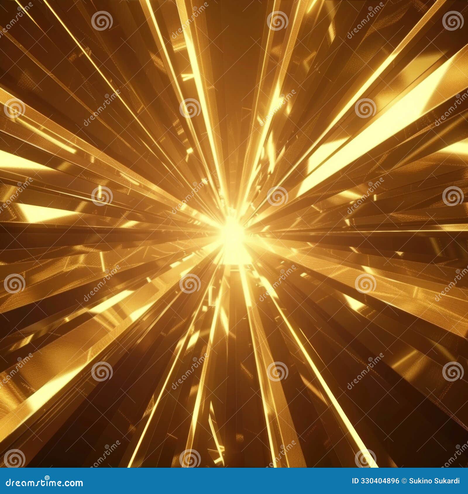 Golden Light Rays Emerging from a Glowing Center Stock Illustration ...