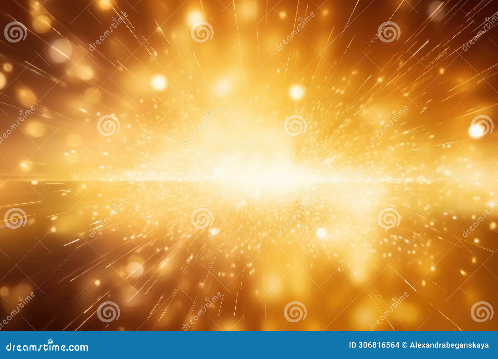 Golden Light Rays and Particles Stock Illustration - Illustration of ...