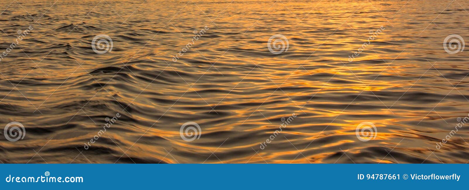 Golden Light Reflection on River Wave Ripples Surface. Abstract ...