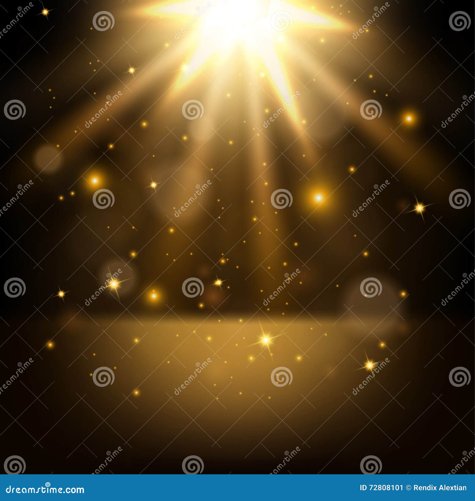 Golden Light Shining on the Ground Background Stock Vector ...