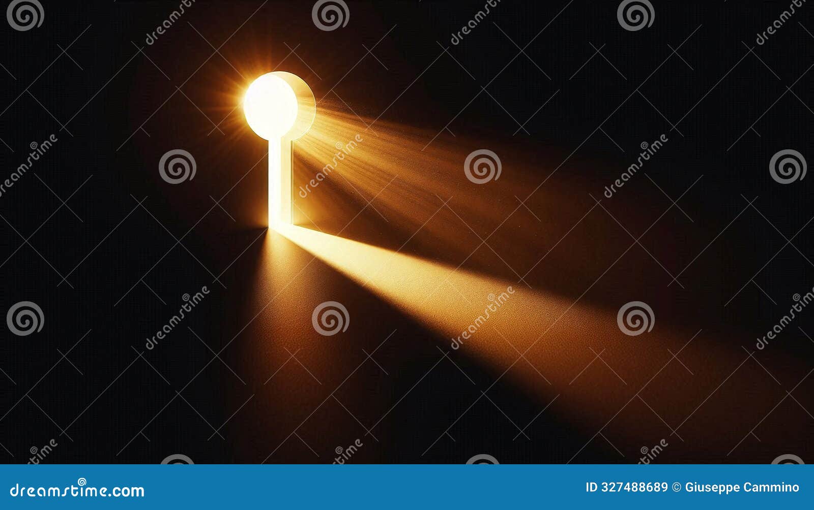 Golden Light Shining through Keyhole Creates Dramatic Effect Stock ...