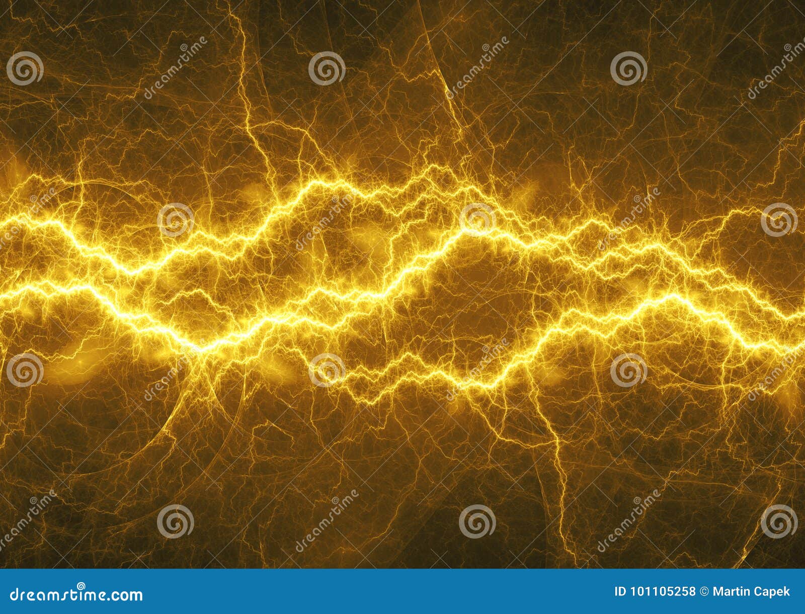 Golden Lightning With Diamonds On Transparent Background Stock Image ...