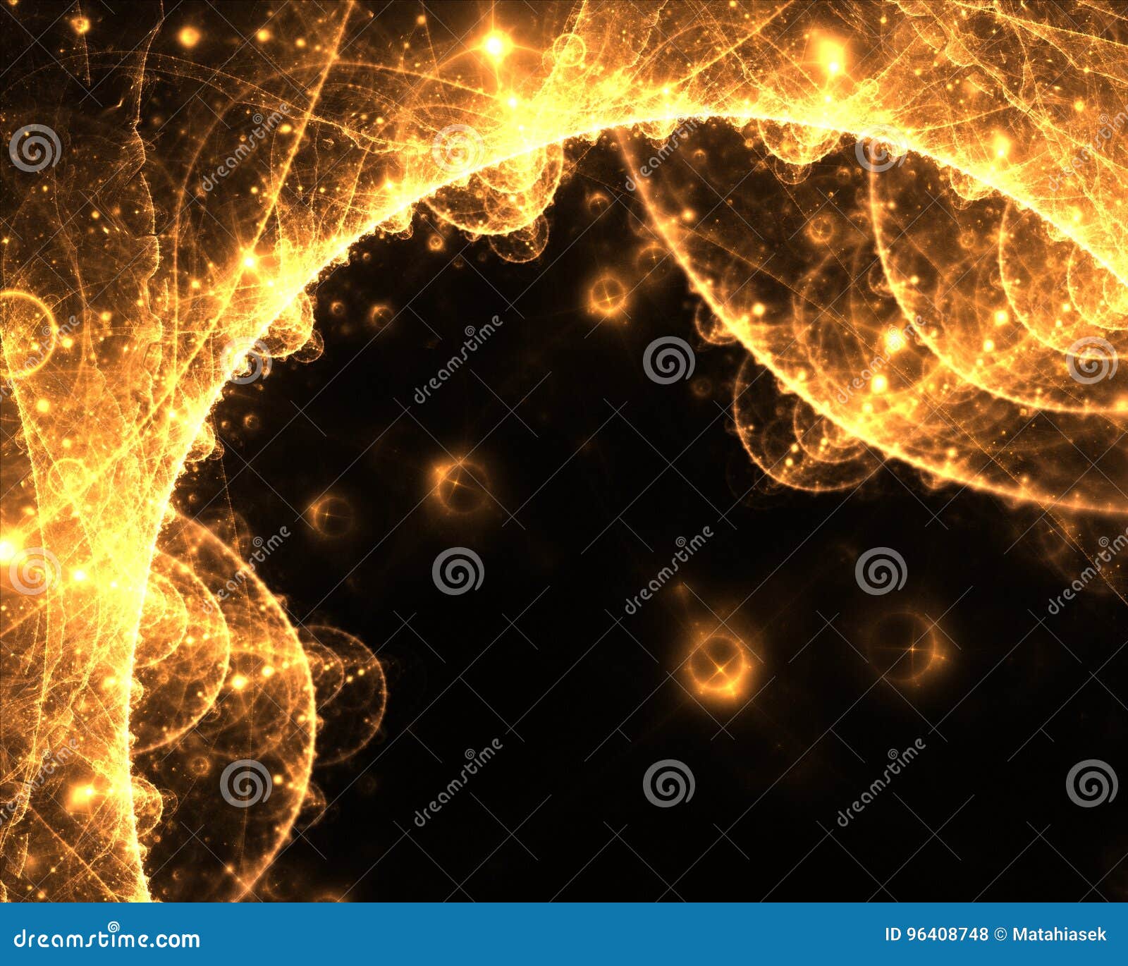Golden Lightning of Universe. Abstract Background Stock Illustration ...