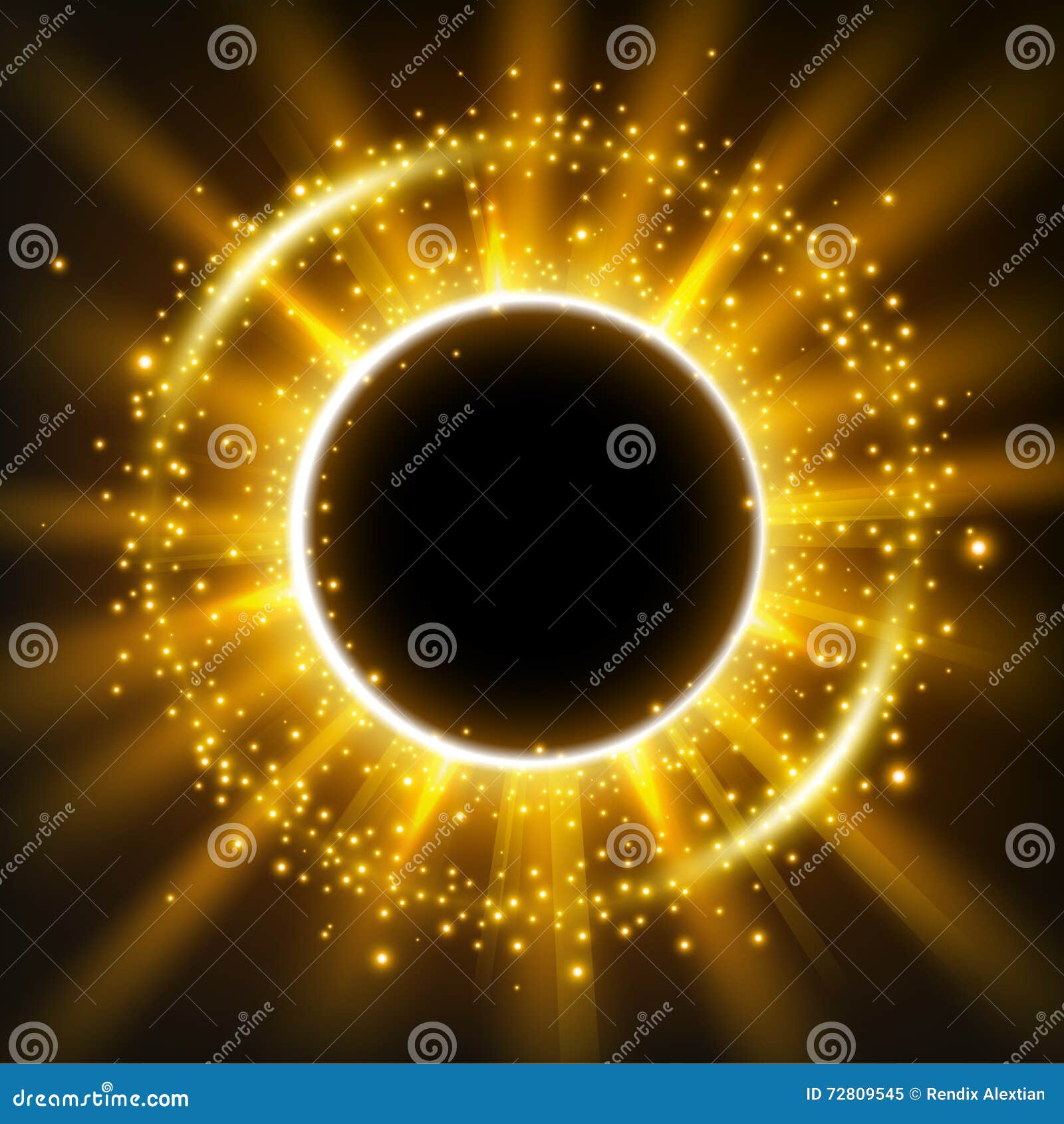 Golden Lights Rounded Background Stock Vector - Illustration of graphic ...