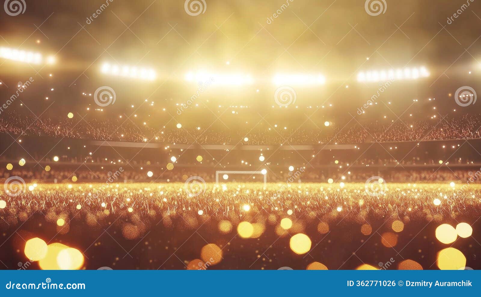 The Golden Lights of the Stadium Cast Dynamic Beams during the Show ...