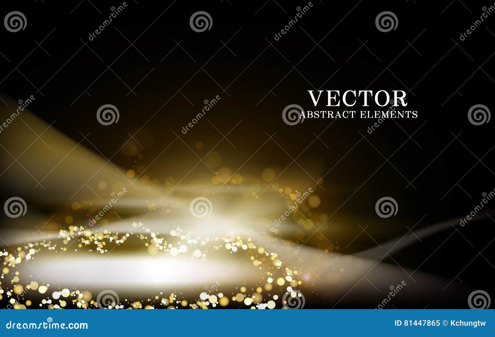 Golden lightwave element stock vector. Illustration of greetings - 81447865