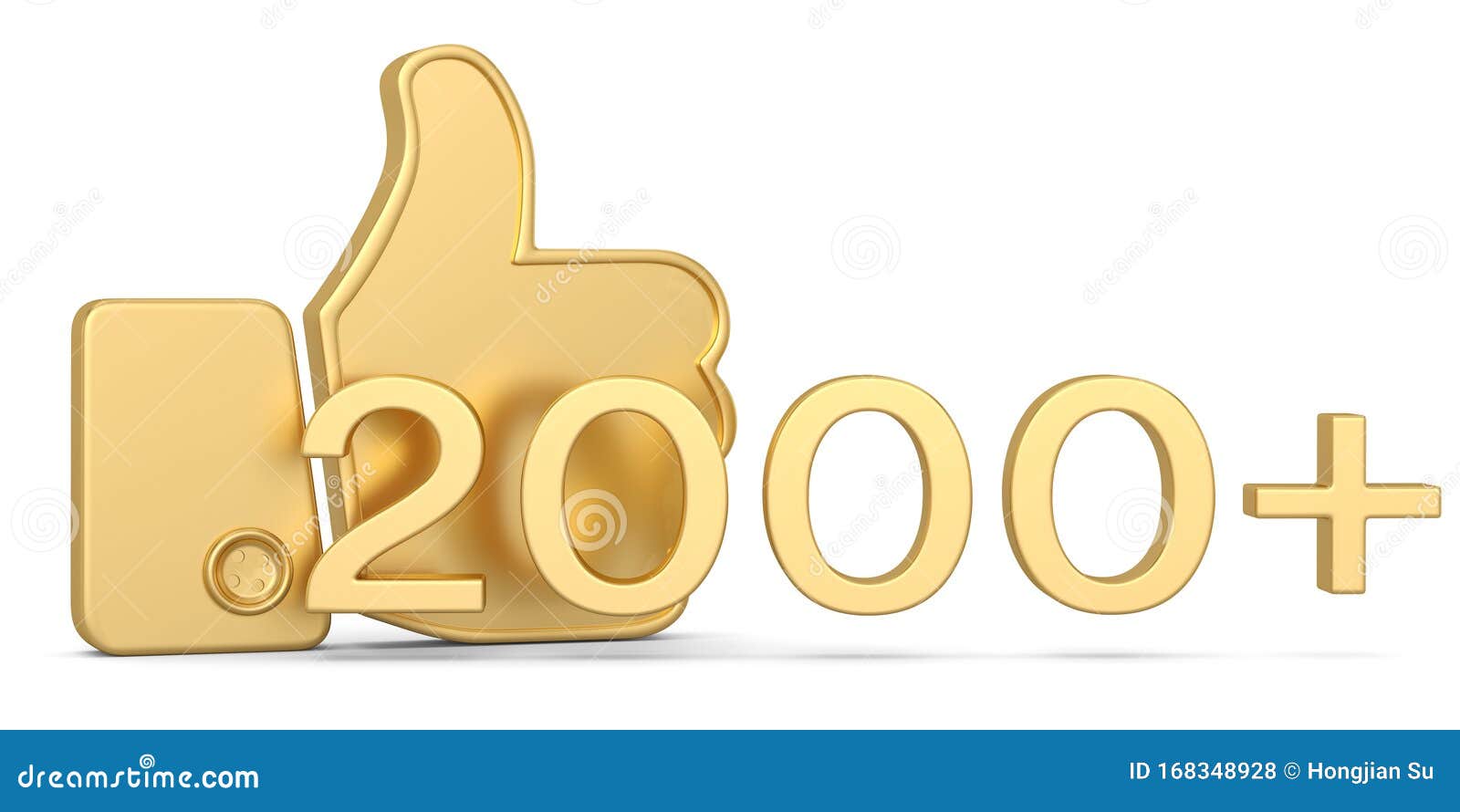 Golden Like Gesture Isolated on White Background. 3d Illustration Stock ...