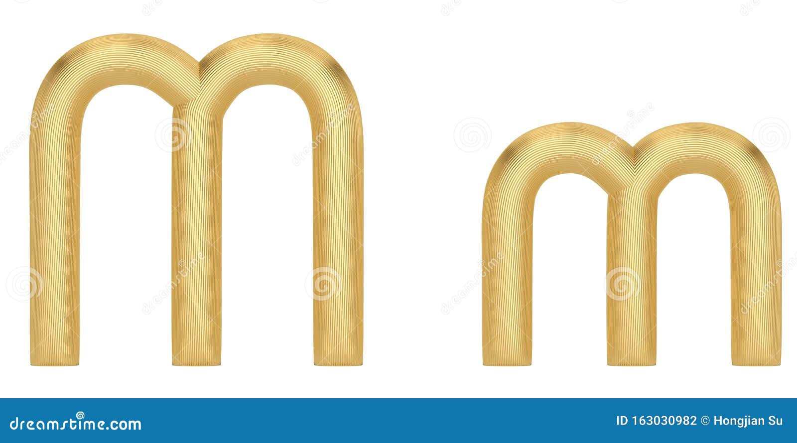 Golden Line Alphabet Isolated on White Background. 3d Illustration ...