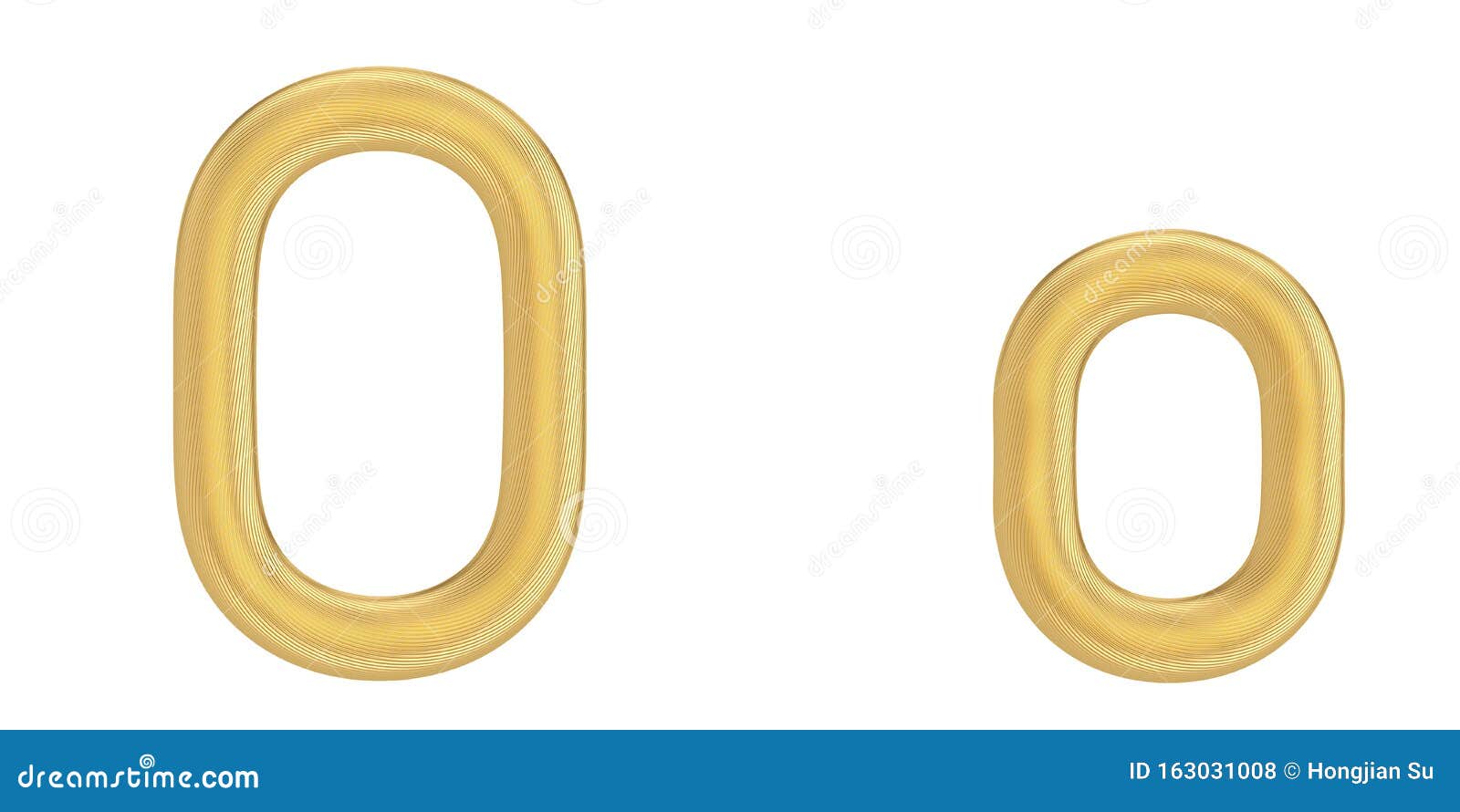 Golden Line Alphabet Isolated on White Background. 3d Illustration ...