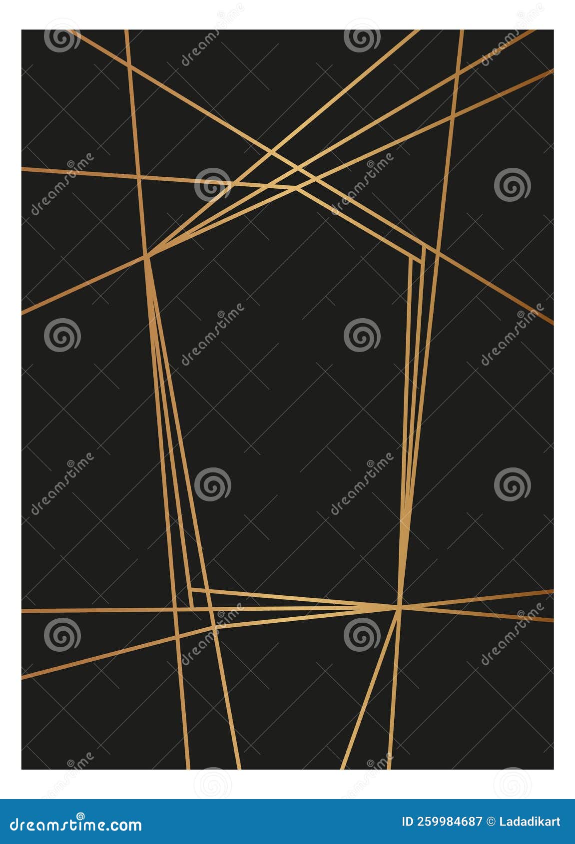 Golden Line Pattern Frame. Decorative Page Template Stock Vector ...