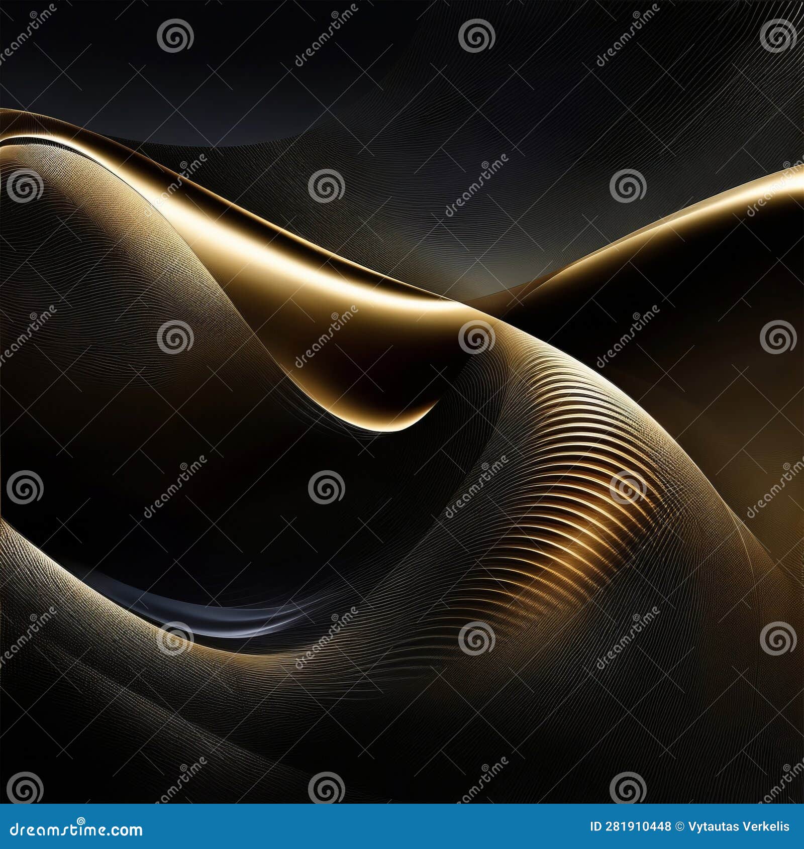 Golden Lines on a Dark Background. Abstraction Stock Illustration ...