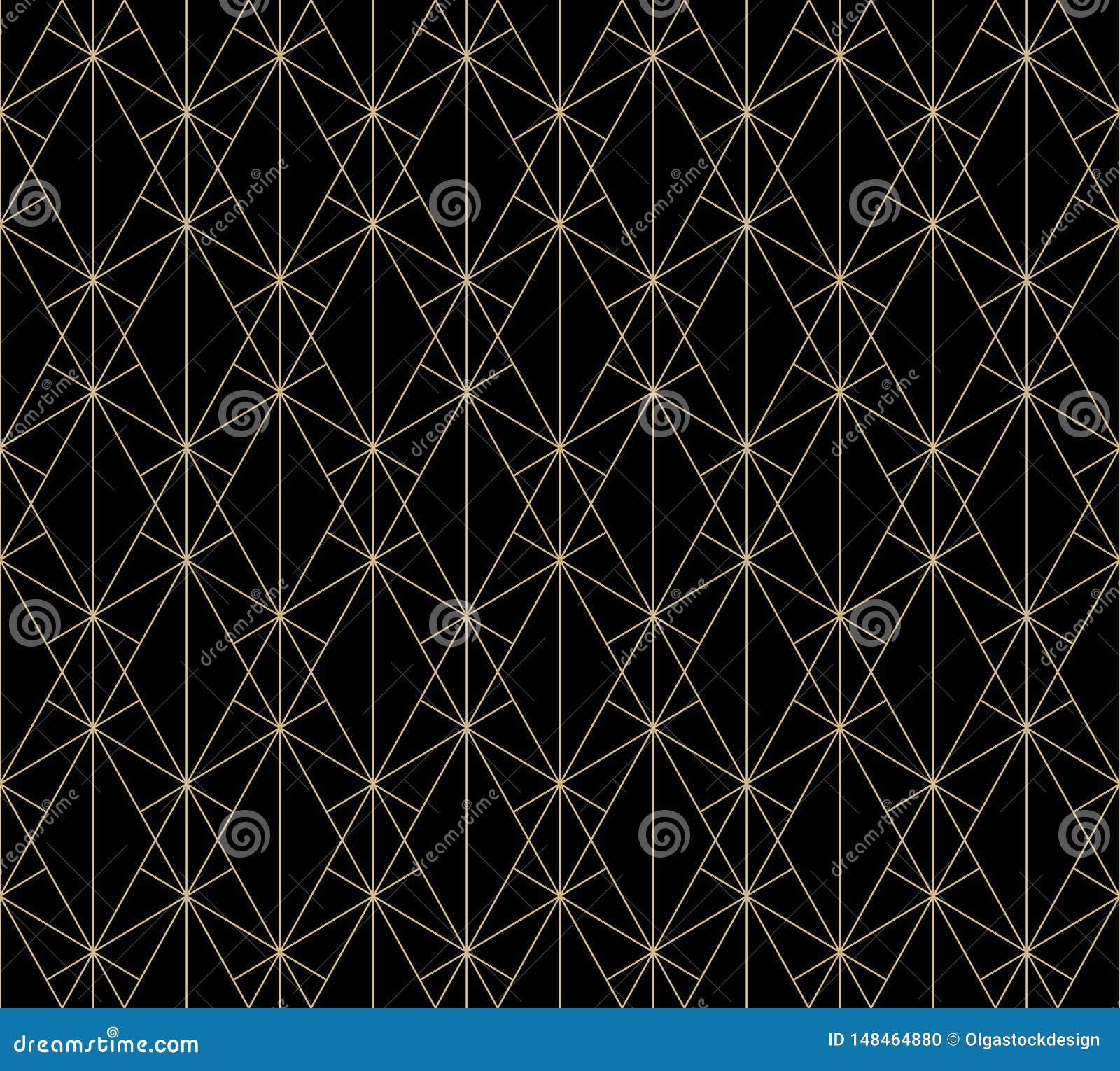 Golden Lines Pattern. Vector Geometric Linear Seamless Texture. Luxury ...