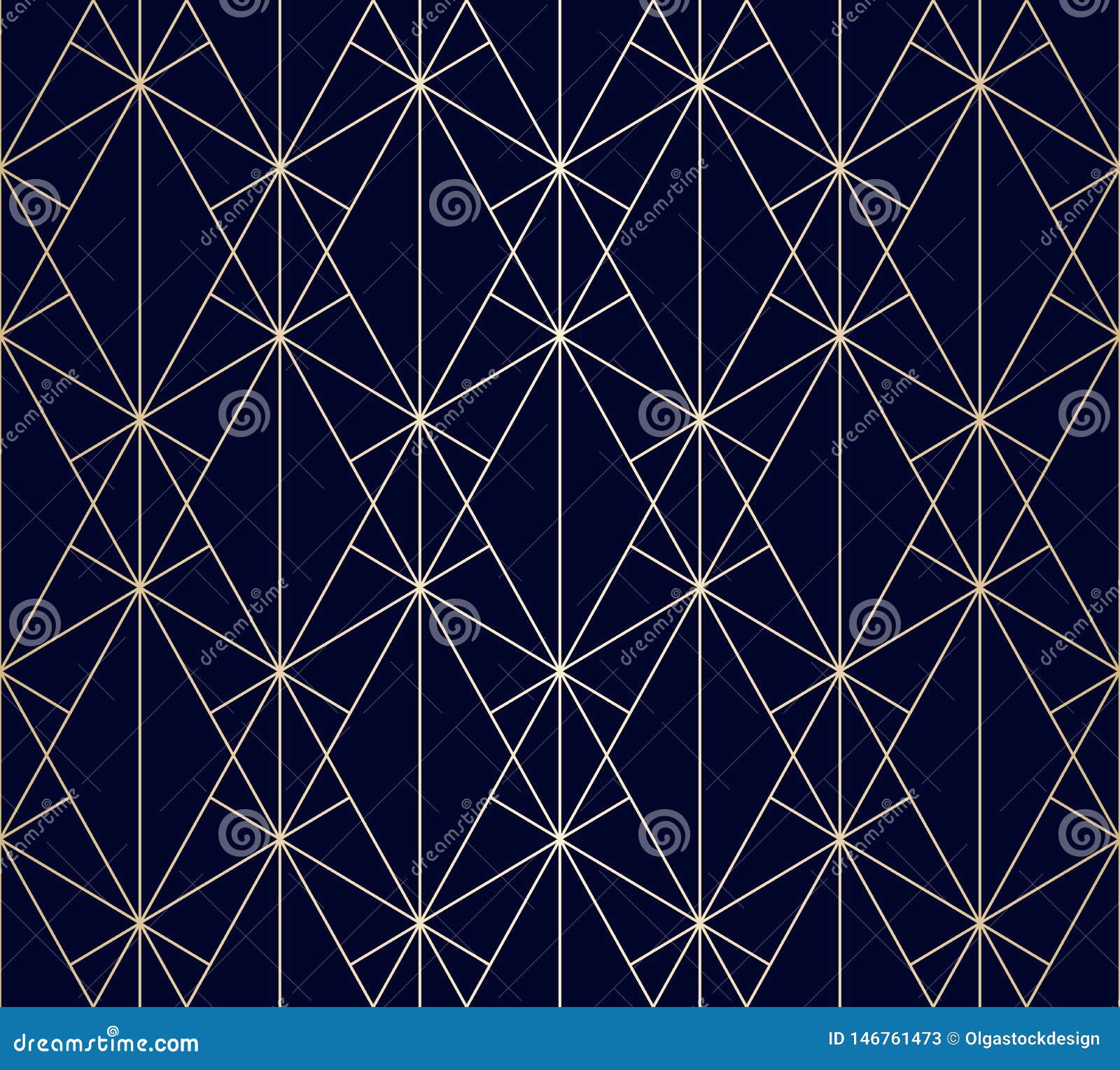 Golden Lines Pattern. Vector Geometric Linear Seamless Texture. Luxury ...