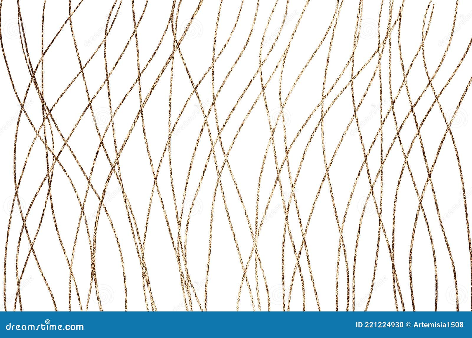 Golden Lines, Wave on White Background. Abstract Pattern Stock ...