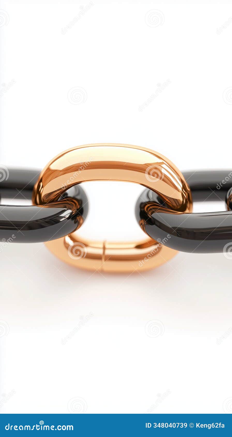 Golden Link Connecting Two Black Chain Segments Symbolizes Unity Stock ...