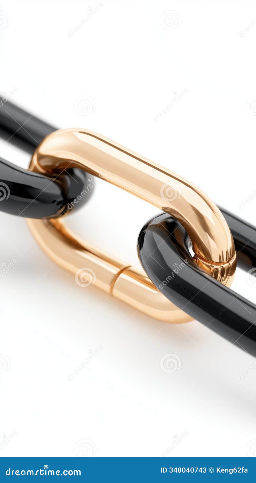 Golden Link Connecting Two Black Chain Segments Symbolizes Unity Stock ...