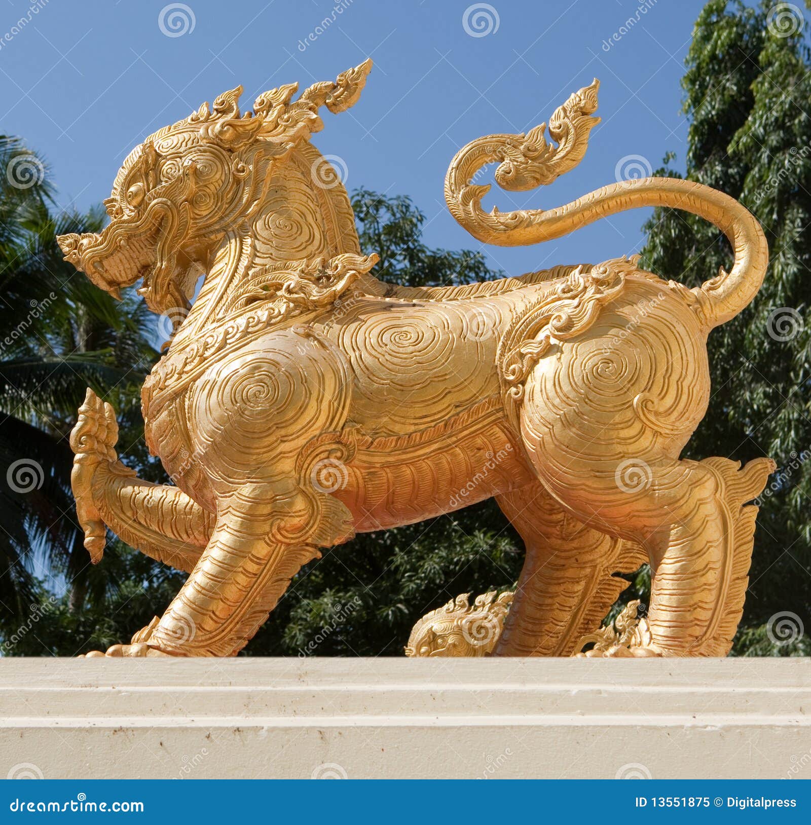 Golden lion stock image. Image of symbol, buddhist, decoration - 13551875