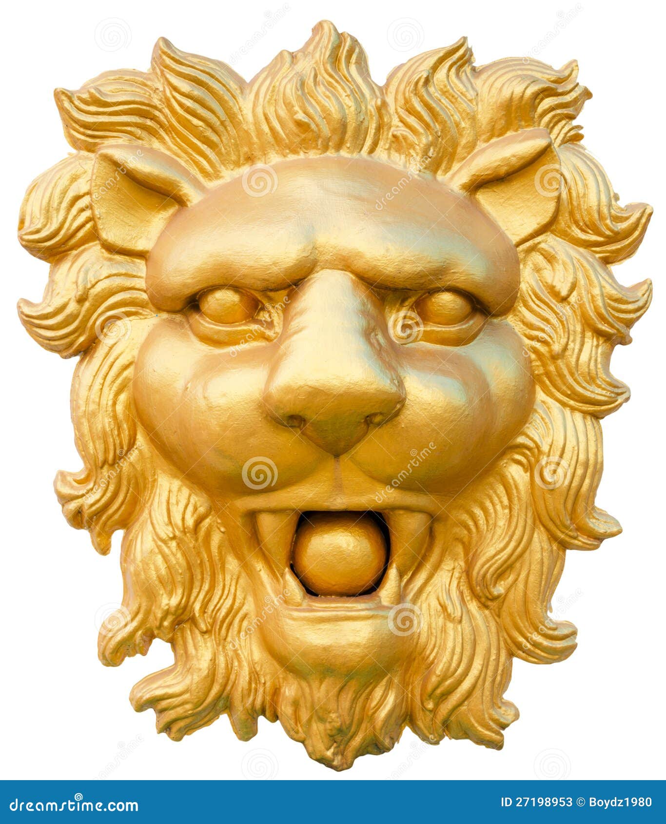 Golden lion head stock image. Image of animal, design - 27198953