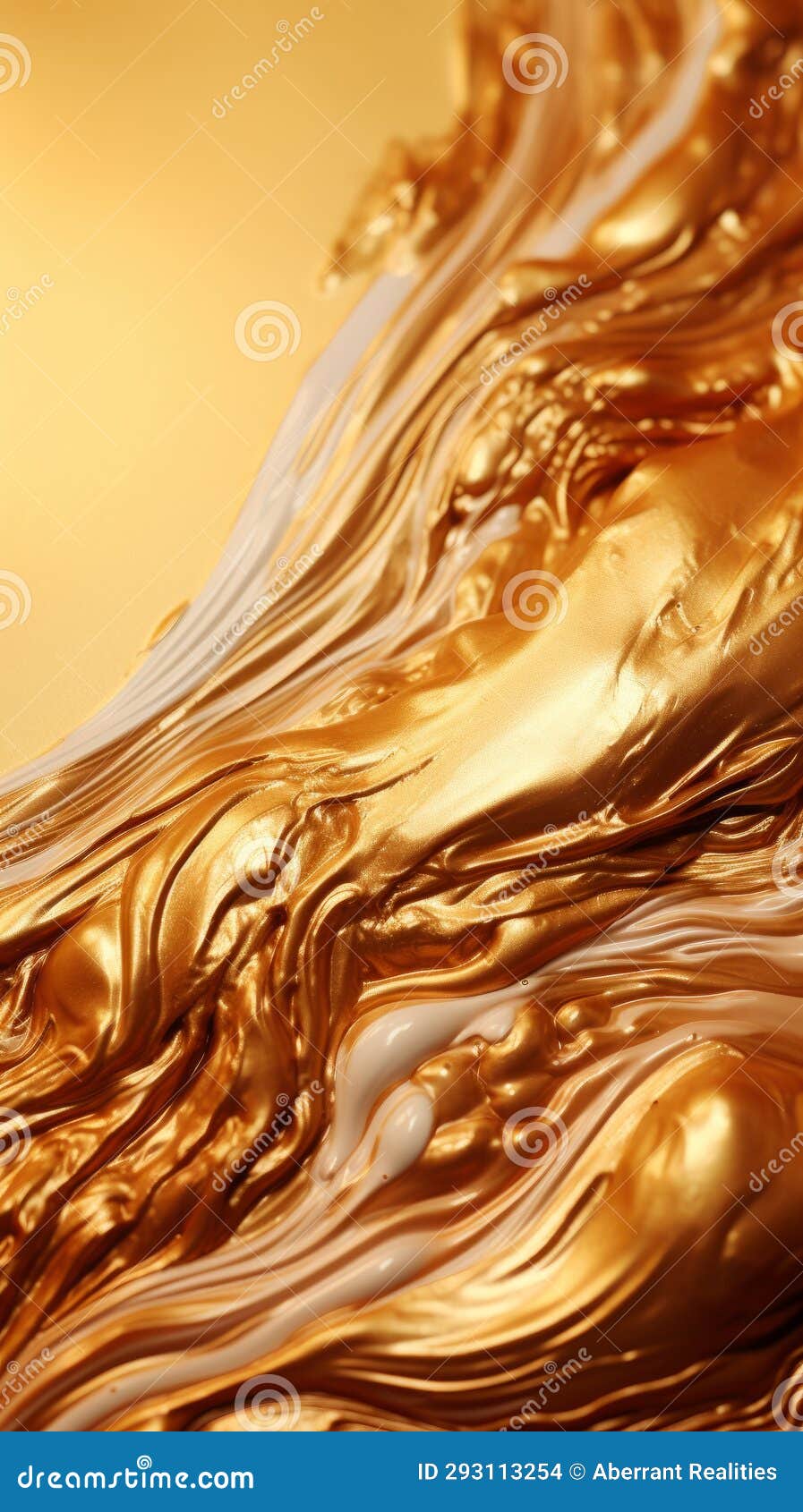 Golden Liquid Flowing Over a Surface Stock Illustration - Illustration ...