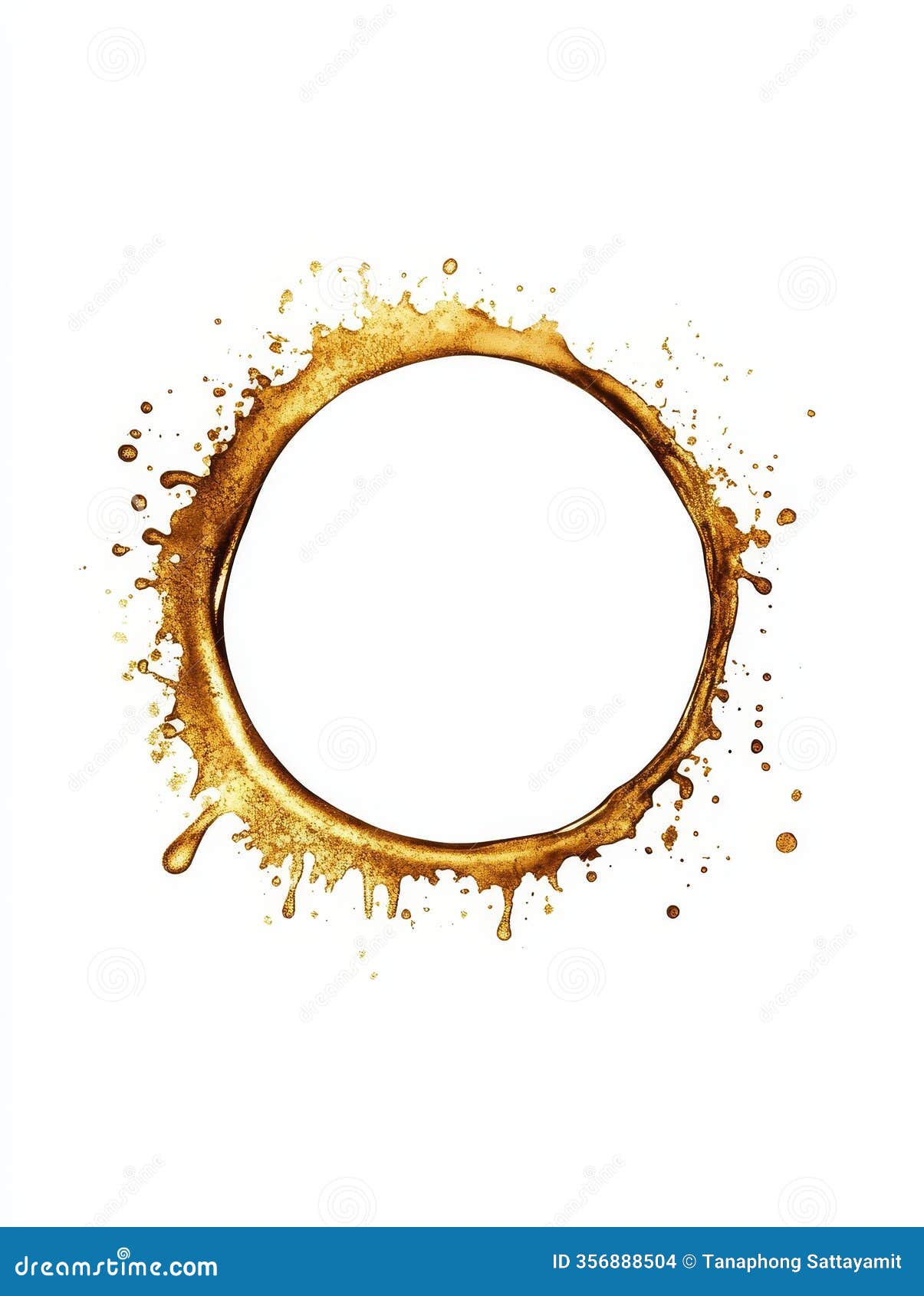 Golden Liquid Ring Splash a Circular Splash of Golden Liquid Isolated ...