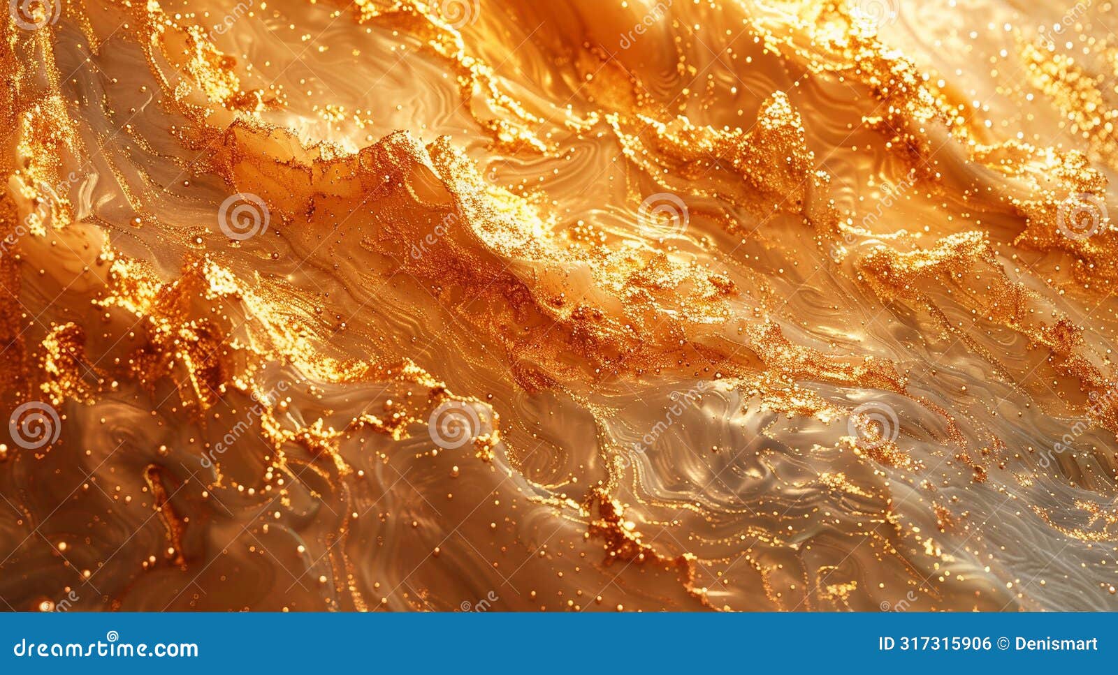 Golden Liquid Stone Texture Background with Shiny Glitter Surface.Macro ...