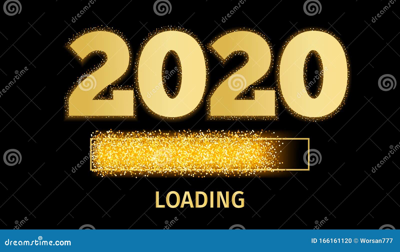 2020 Golden Loading Bar Showing Progress almost Reaching New Year ...