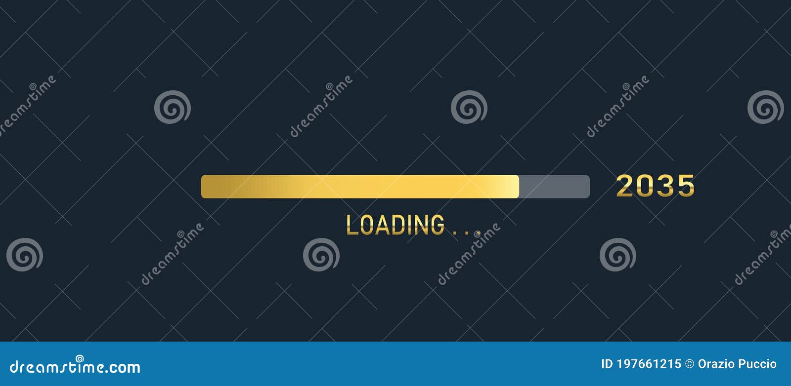 Golden Loading Progress Bar of 2035, Happy New Year Isolated on Dark ...