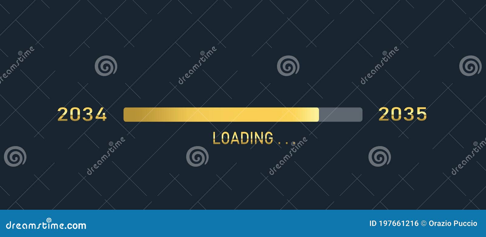 Golden Loading Progress Bar Of 2036,2037, Happy New Year Isolated On ...
