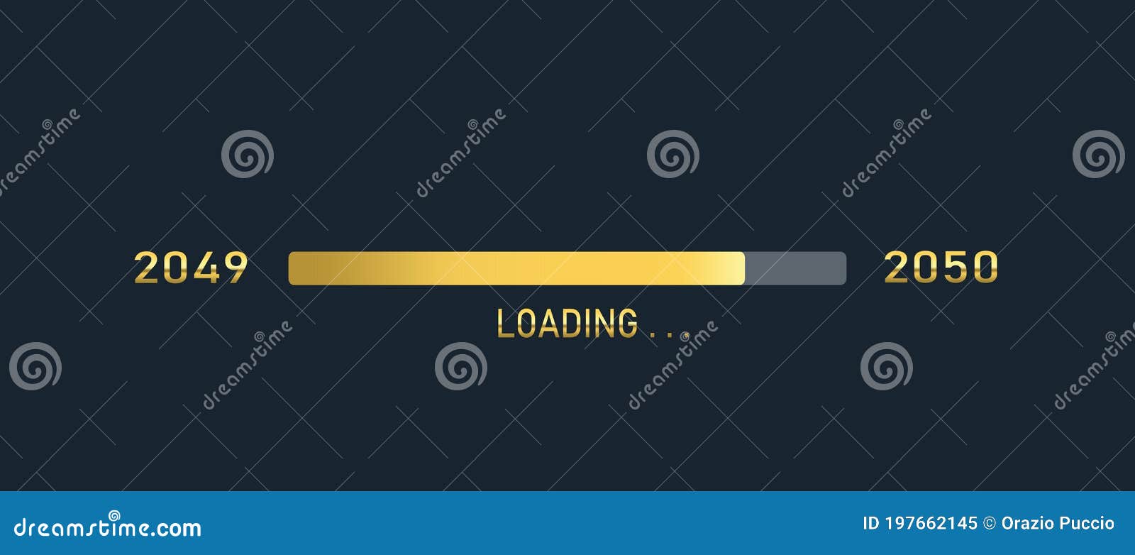 Golden Loading Progress Bar of 2049, 2050, Happy New Year Isolated on ...