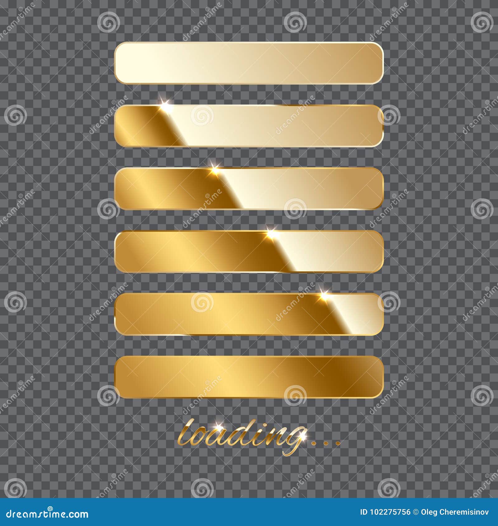 Golden Progress Bar With Loading 2022 Sign Cartoon Vector ...